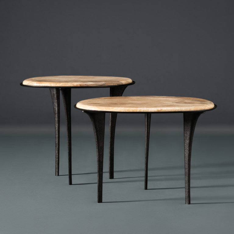 Quill Side Tables - Onyx Marble - R HUGHES