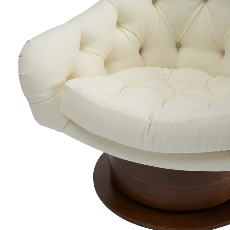 Turn Around Swivel Club Chair, Wood Base - R HUGHES