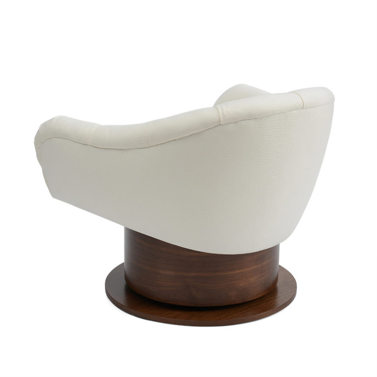 Turn Around Swivel Club Chair, Wood Base - R HUGHES