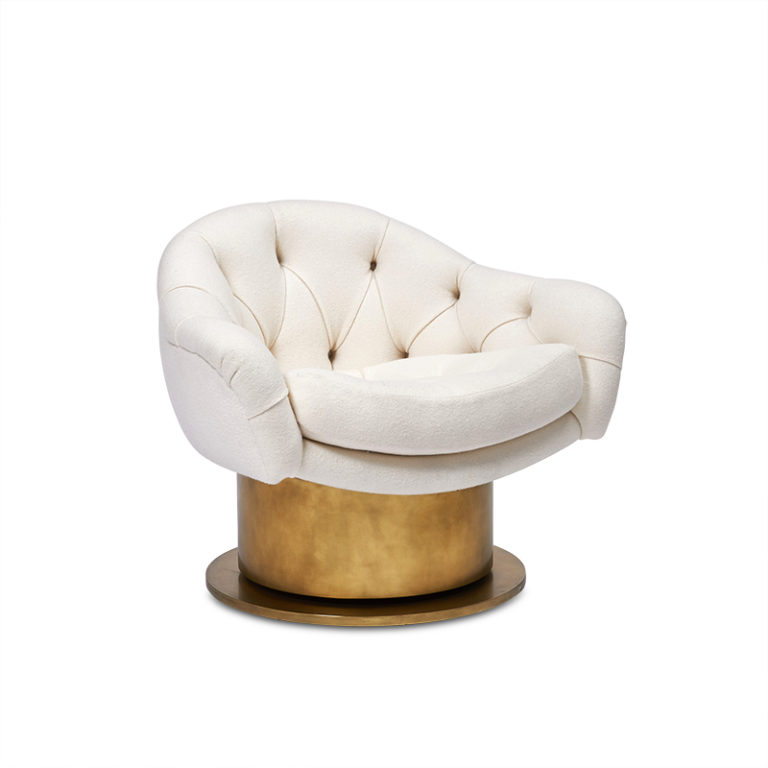 Turn Around Swivel Club Chair, Metal Base - R HUGHES