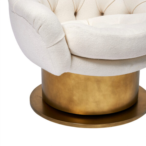 Turn Around Swivel Club Chair, Metal Base - R HUGHES