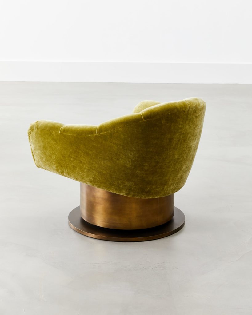 Turn Around Swivel Club Chair, Metal Base - R HUGHES