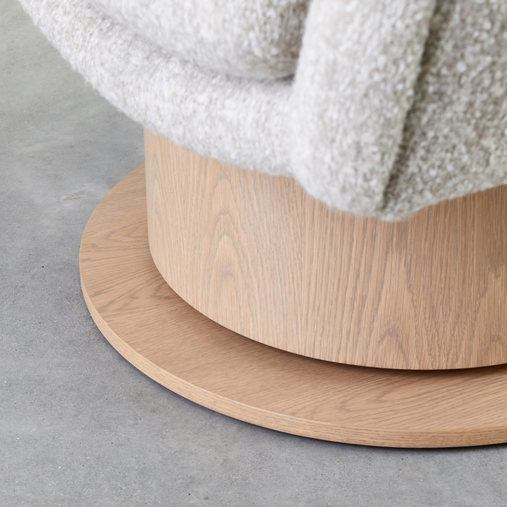 Turn Around Swivel Club Chair, Channel Tufted - R HUGHES