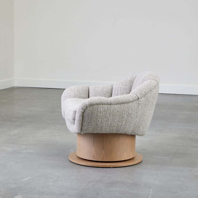 Turn Around Swivel Club Chair, Channel Tufted - R HUGHES