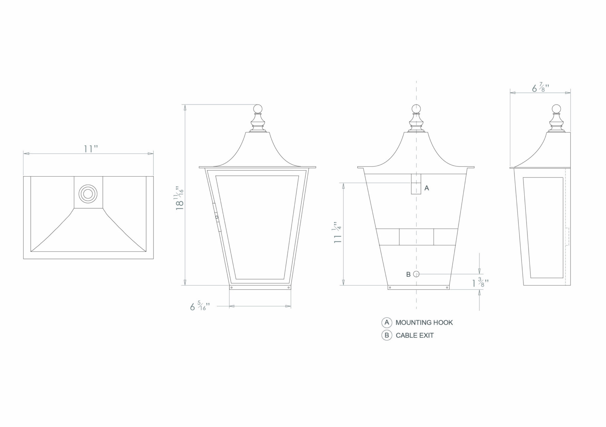 Athena Wall Lantern Large - R HUGHES