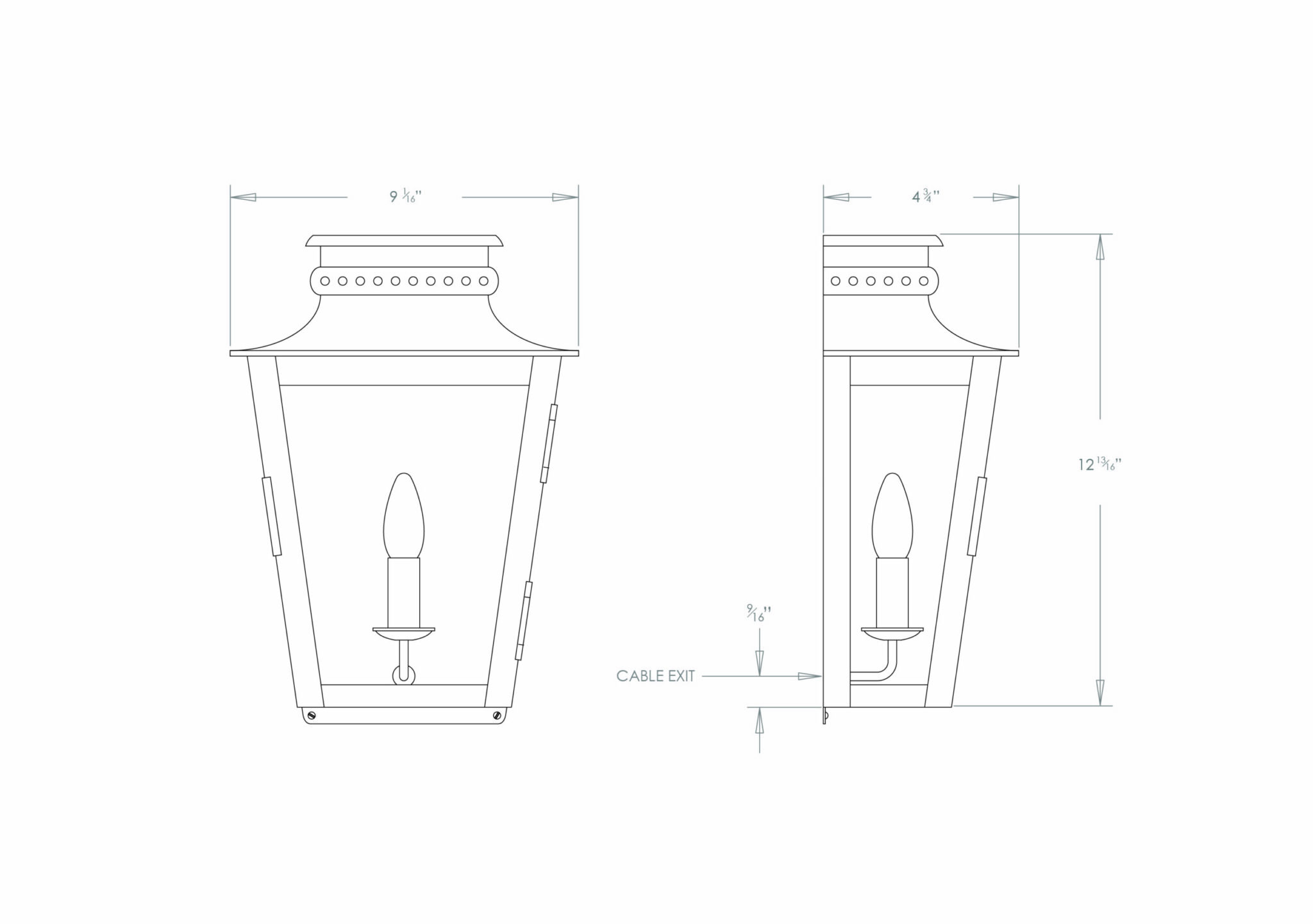 Zeus Wall Lantern, Small - R HUGHES