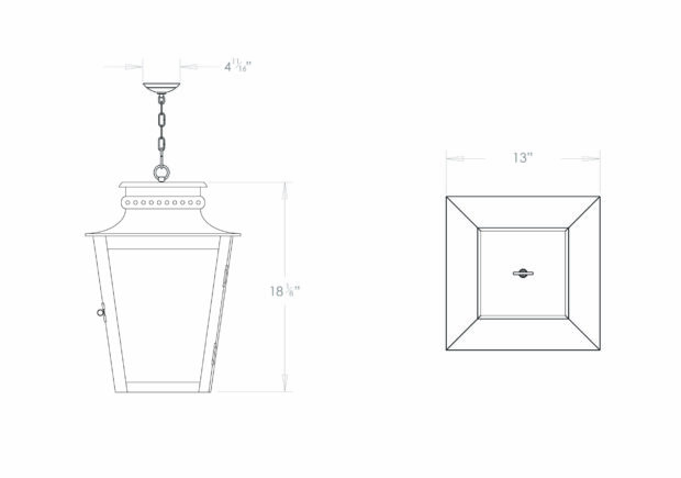 Zeus Hanging Lantern, Large - R HUGHES