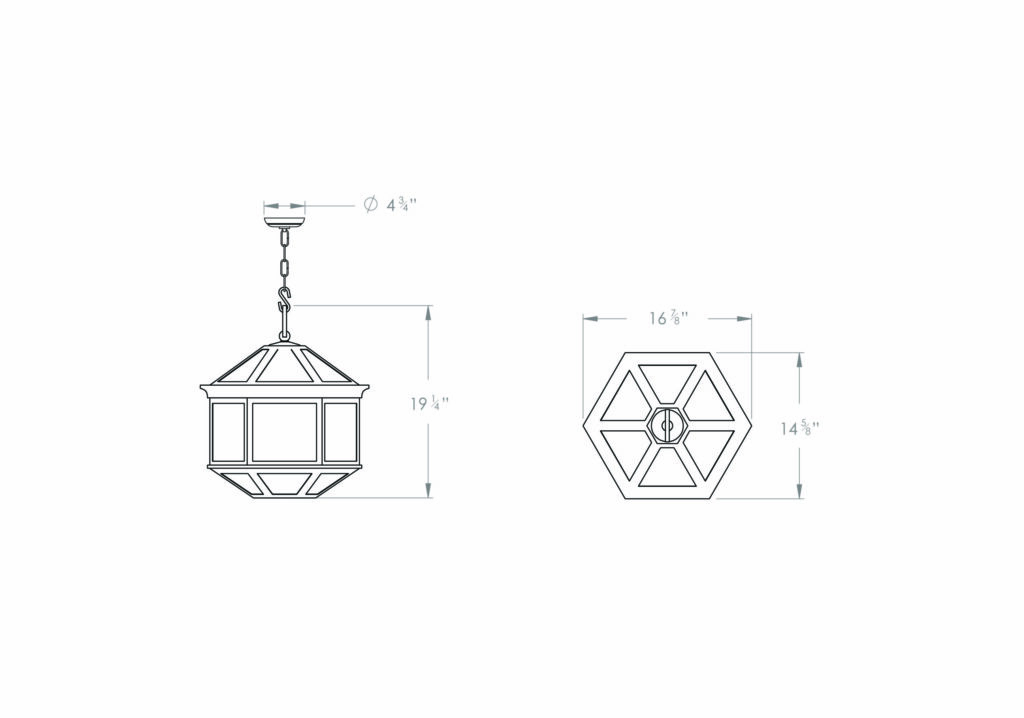 Alex Hanging Lantern, Small - R HUGHES