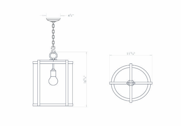 Finn Hanging Lantern, Small - R HUGHES