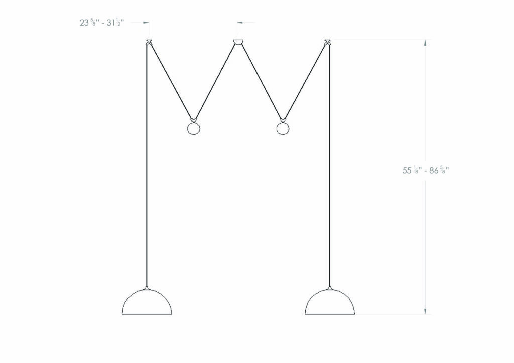 Duos Adjustable Pendant, Double Pull - R HUGHES