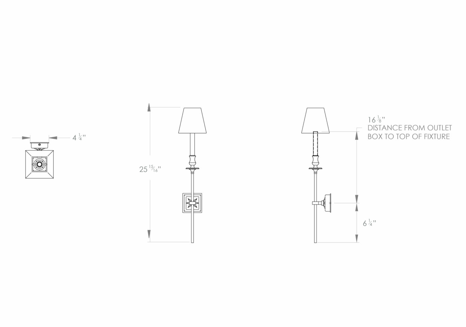 Starback Wall Light, Single Straight Arm, Large - R HUGHES