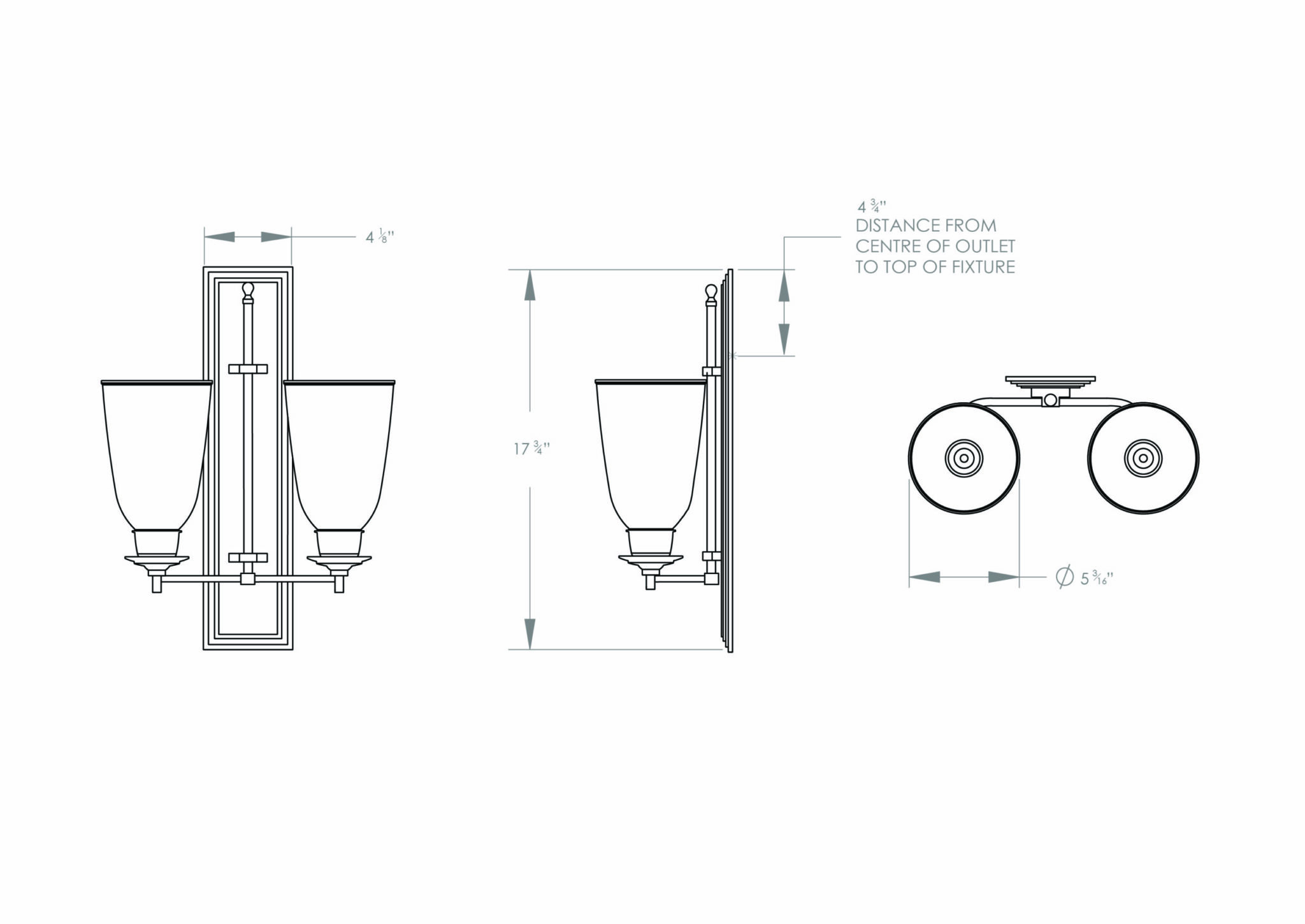 Albert Wall Light, Double - R HUGHES