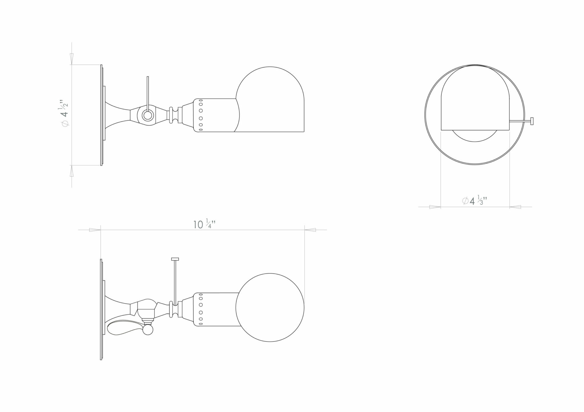 Dido Single Arm Wall Light - R HUGHES