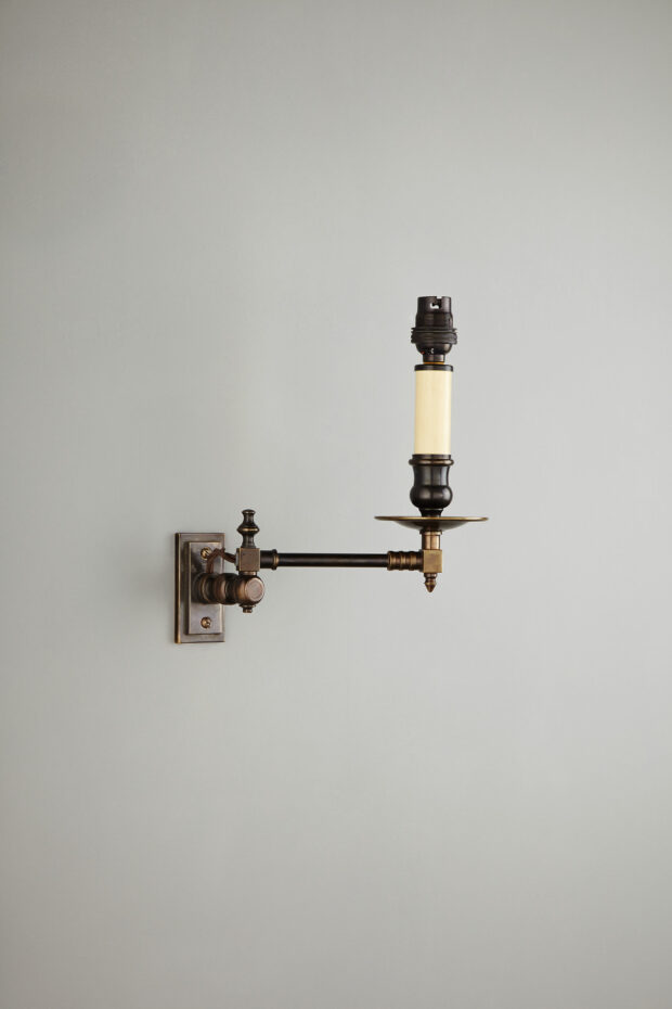 Swing Arm Wall Light With Rectangular Backplate - R HUGHES