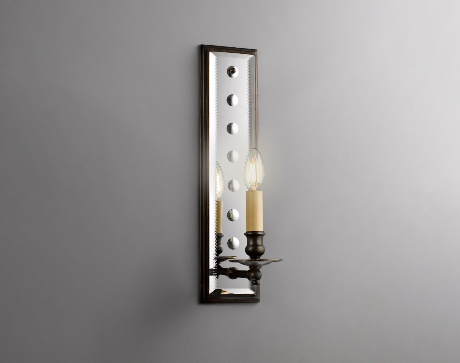 Mirror Back Wall Light With Spots - R HUGHES