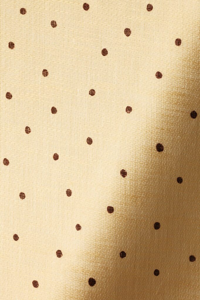 SHEER LINEN IN BURGUNDY SPOT ON HONEY - R HUGHES