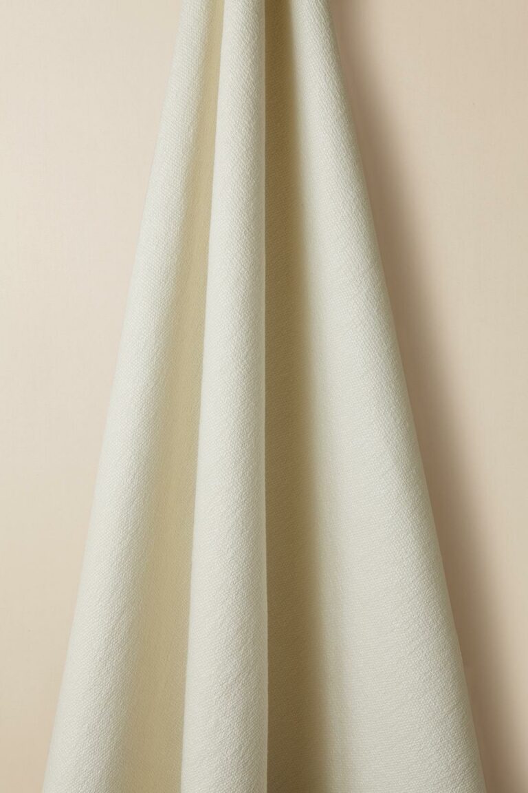 TEXTURED LINEN IN RICE - R HUGHES