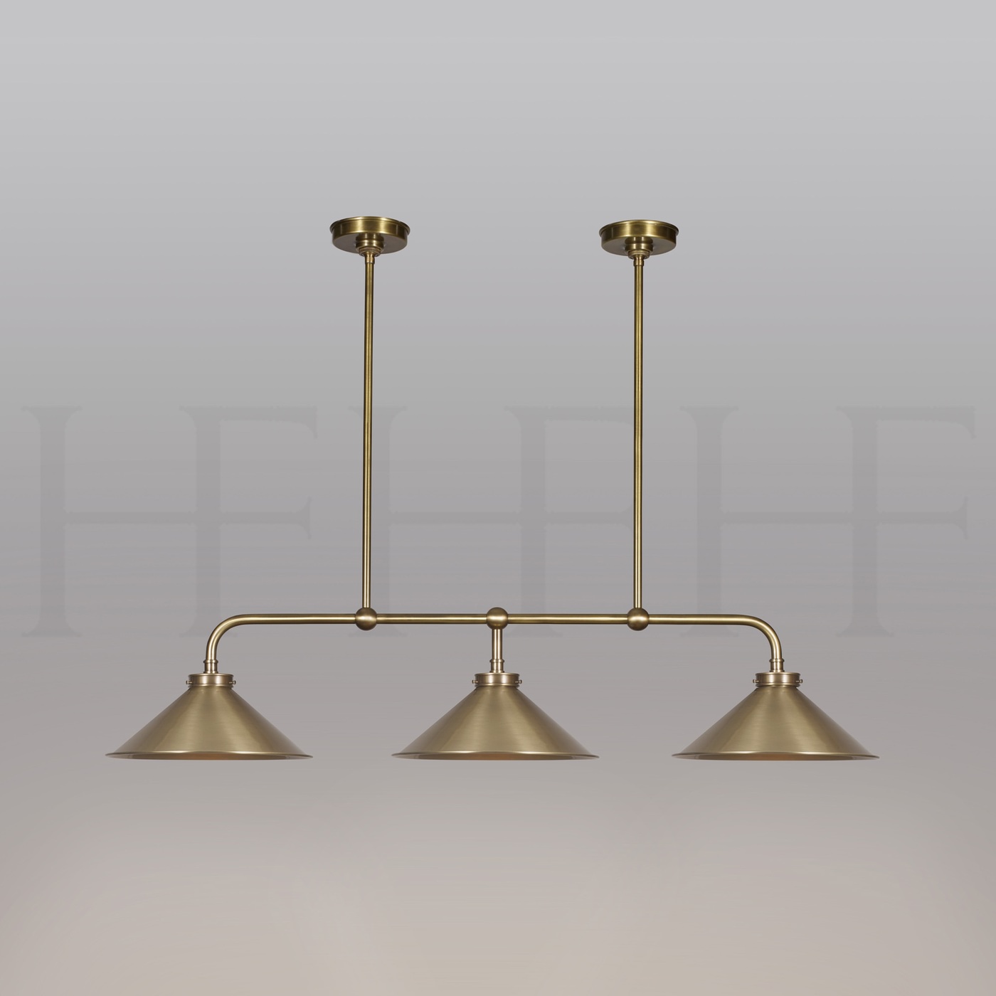 Leila Brass Triple Pendant on Rod Medium - R HUGHES