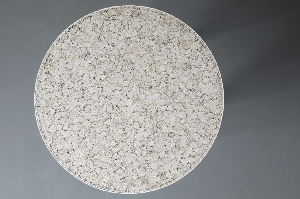 Ammonite Side Tables - White Eggshell Lacquer - R HUGHES