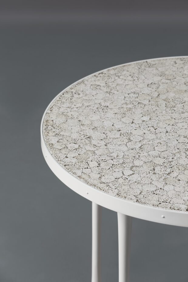 Ammonite Side Tables - White Eggshell Lacquer - R HUGHES
