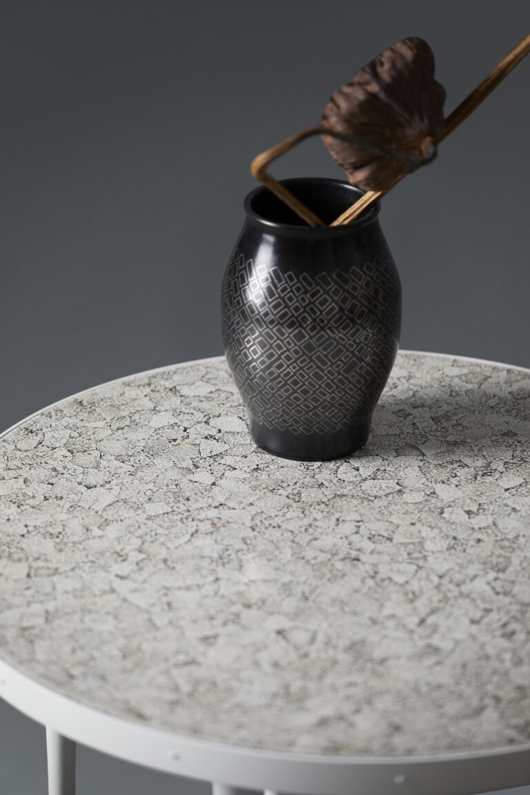 Ammonite Side Tables - White Eggshell Lacquer - R HUGHES