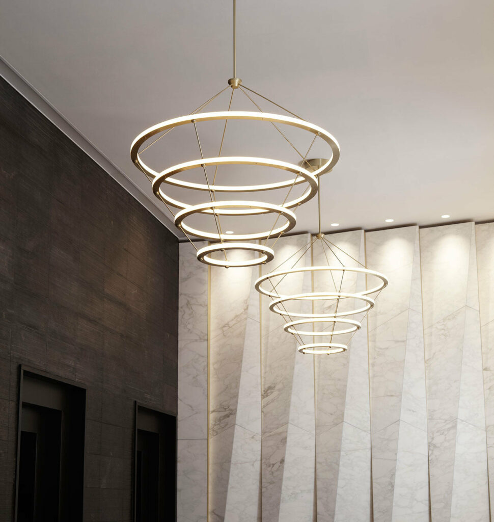Halo Chandelier - 4 Rings - R HUGHES