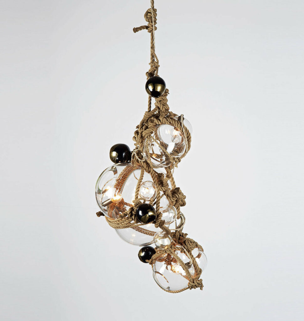 Knotty Bubbles Chandelier - 1 Lg, 2 Sm Bubbles, 5 Barnacles - R HUGHES