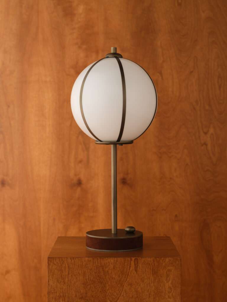 Rib Table Lamp Sphere Tall - R HUGHES